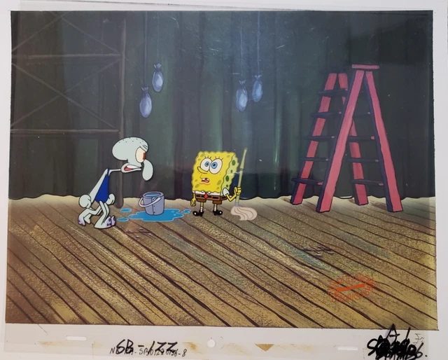 SPONGEBOB SQUAREPANTS ANIMATION Production Cels Featuring Squidward ...