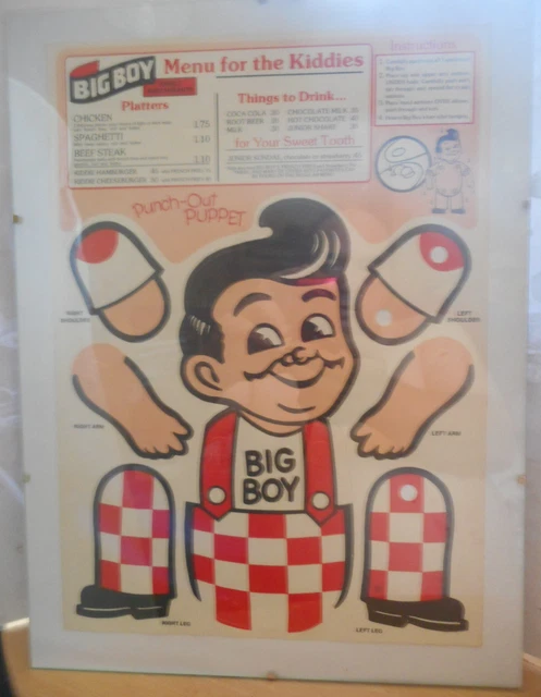 ORIGINAL BIG BOY for the Kiddies 60's Menu £63.65 - PicClick UK