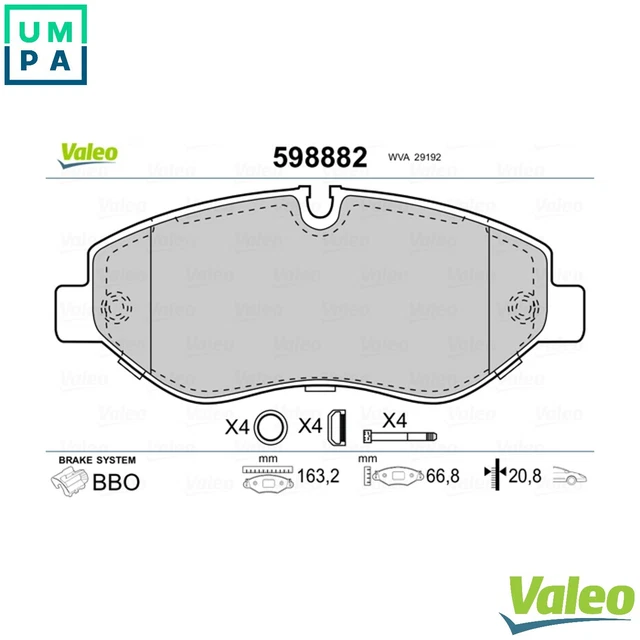 BRAKE PAD SET DISC BRAKE 598882 FOR VW CRAFTER/30-50/Platform/Chassis ...