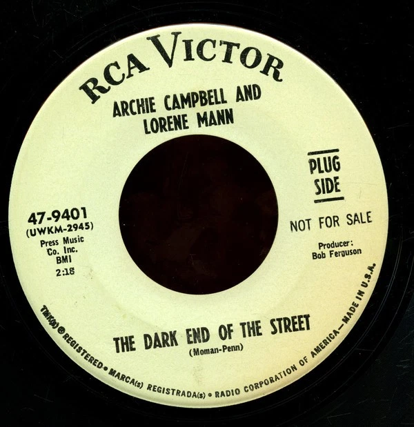 ARCHIE CAMPBELL - Dark End Of The Street - Used Vinyl Record - Promo ...