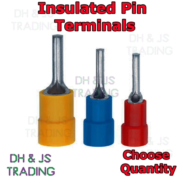 PIN TERMINAL ELECTRICAL Insulated Splice Crimp Connector Wiring Red ...