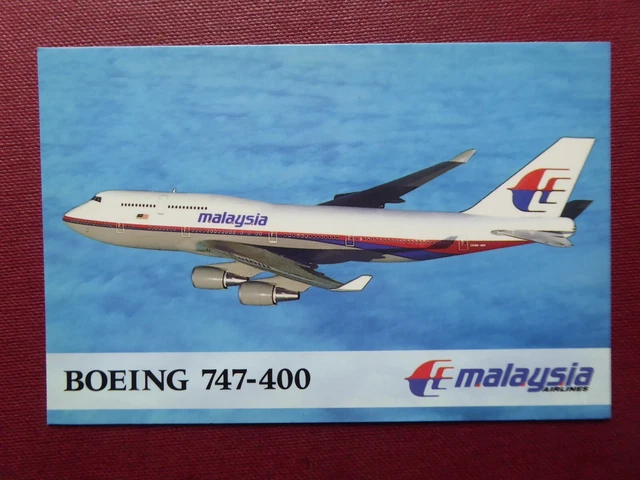 CARTE POSTALE AVIATION Airline Postcard Boeing 747-400 Malaysia ...