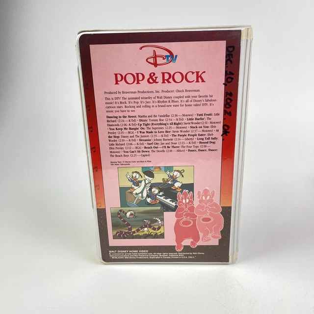 WALT DISNEY POP & Rock Compilation VHS 1984 DTV Music Disney Animation ...