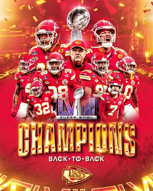 KANSAS CITY CHIEFS SUPER BOWL CHAMPIONS football team poster, free post ...