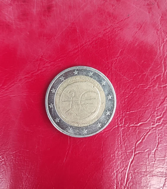 2 EURO COIN stick man EMU 1999-2009 commemorative coin, collector ...