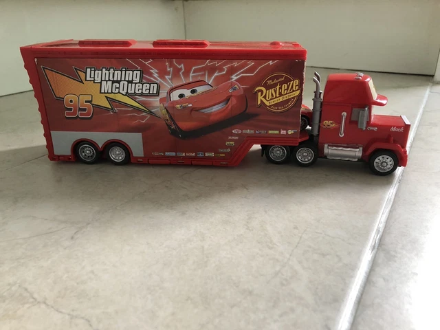 DISNEY PIXAR CARS Mack Transform Workshop Hauler Truck And Lightning ...