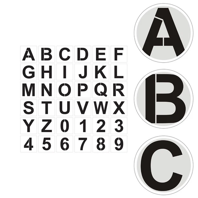 ALPHABET DRAWING TEMPLATES Letter Stencils and Number Painting Mold ...