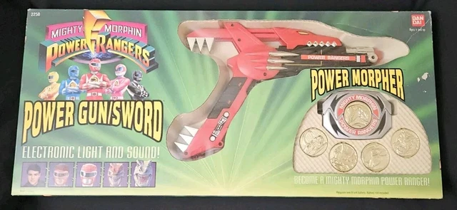 VINTAGE MIGHTY MORPHIN Power Rangers Bandai Power Gun Sword And Power ...