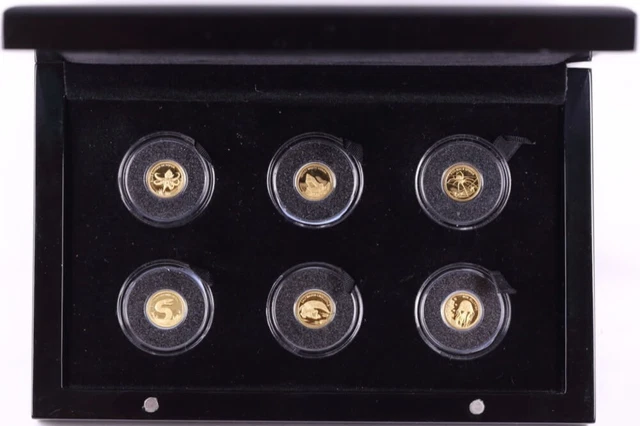 2012 DEADLY & Dangerous 0.5g 0.9999 Gold Proof Collection Set 6 Coins ...