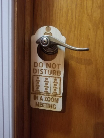 DO NOT DISTURB In a Zoom Meeting Engraved Door Hanger Sign £15.01 ...