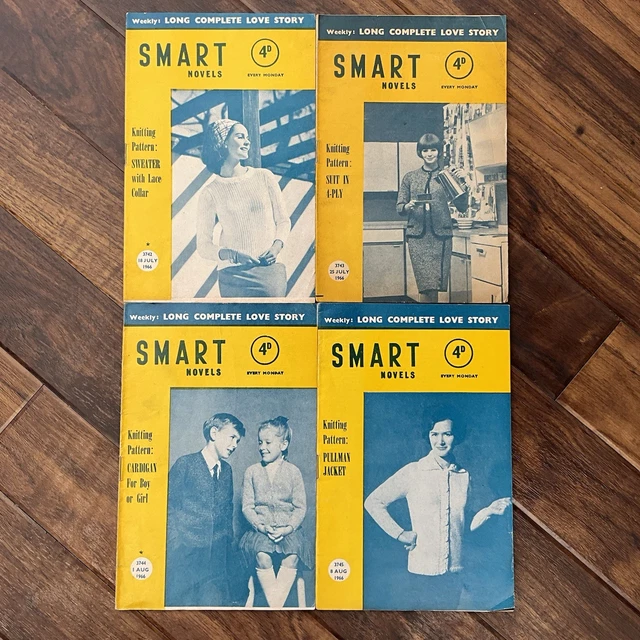 4 X SMART Novels - 1966 Vintage Pulp British Digest Love Story Novels £ ...