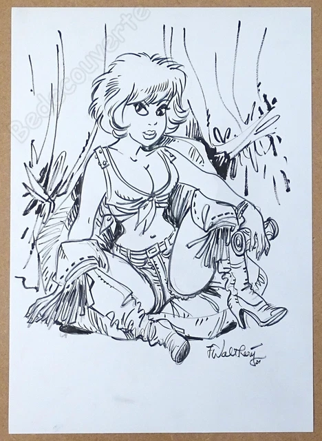 FRANÇOIS WALTHÉRY DESSIN Original Natacha Cow-girl 29,7x42 cm EUR 450 ...
