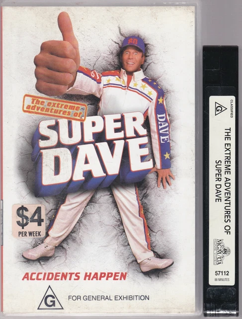 RARE VHS SUPER DAVE Big Box Ex-Rental Video Tape Movieland $0.99 ...