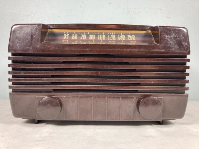 *DAMAGED SPEAKER* 1946 RCA Radiola 61-8 VINTAGE Bakelite Tube Radio ...