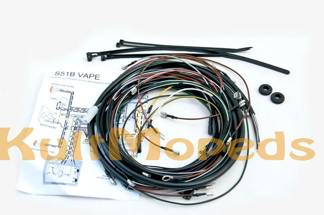 SIMSON S51 B1 Kabel-Baum Wiring Diagram Alternator 6V S70 Unterbrecher ...