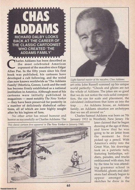 CHARLES ADDAMS : American Cartoonist. This Is An Original Article ...