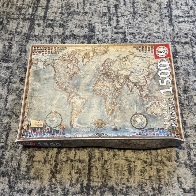 EDUCA POLITICAL MAP of the World with Flags 1500 pc Jigsaw Puzzle £5.49 ...