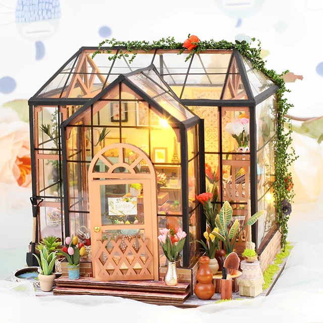 DIY MINIATURE HOUSE Kit with LED Light Creative Dollhouse Model Kit £31 ...
