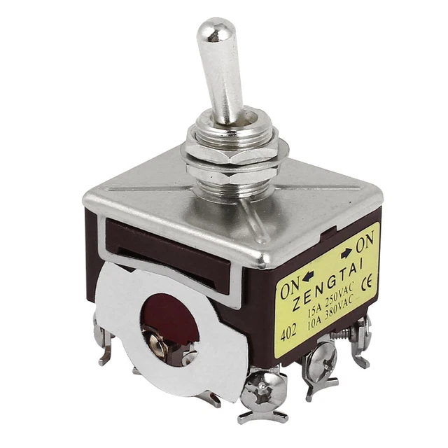 AC 250-380V 10-15A ON/OFF/ON 3-Position 4PDT 12 Terminals Latching ...