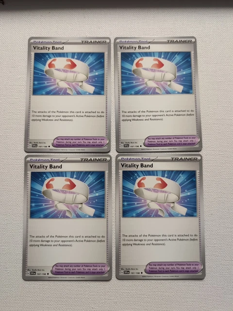 POKÉMON TCG SCARLET & Violet Base Set 197/198 Vitality Band Playset x4 ...