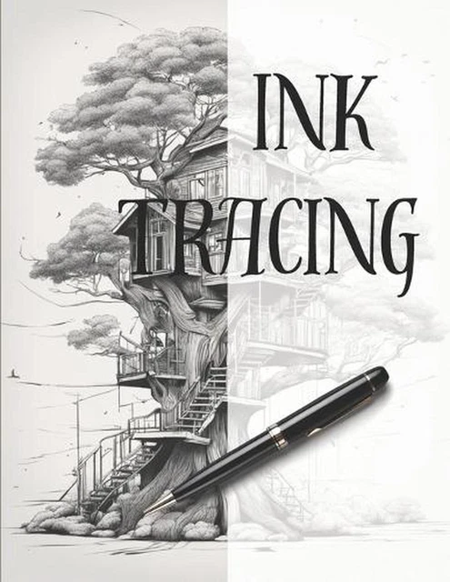 INK TRACING COLORING Book: Follow the Lines to Reveal Intricate Magical ...