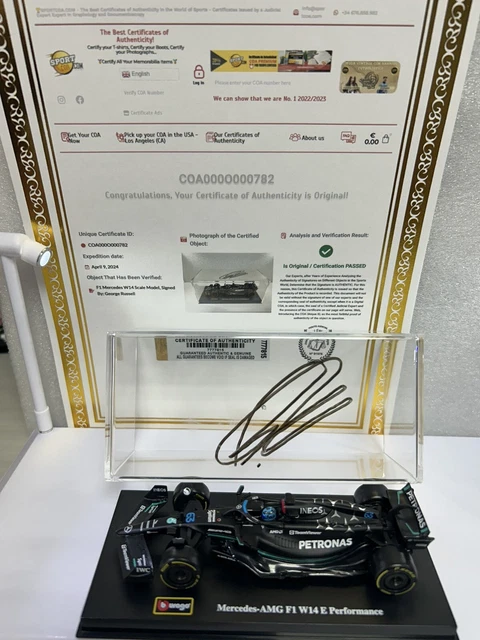 F1 MERCEDES W14 Scale Model, Signed By George Russell with COA EUR 199 ...