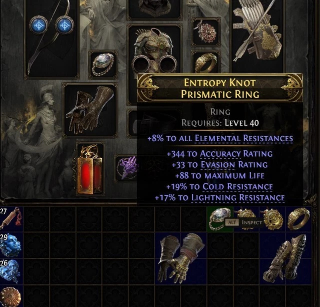 PATH OF EXILE 2 POE2 Prismatic Ring 9% All Resist + DualRes 26% Fire ...