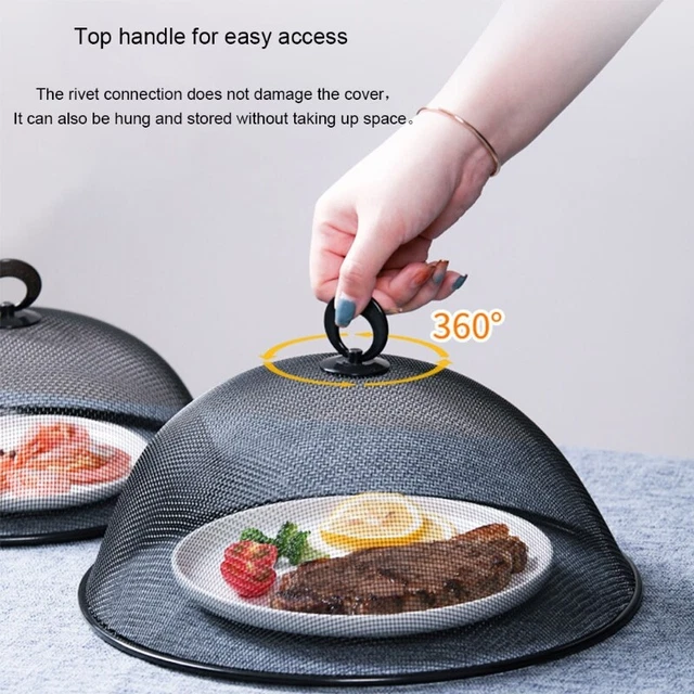 FOOD DOME COVER Plate Cover Easy to Use Clear Metal Mesh Food Cover ...