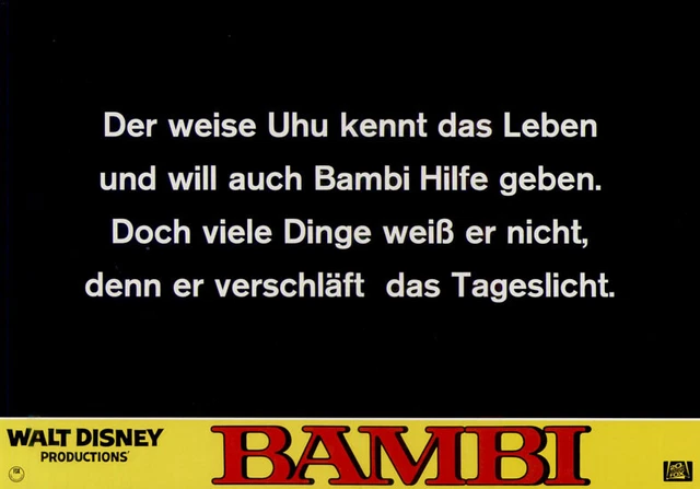 BAMBI ORIGINAL AUSHANGFOTO Walt Disney / James Algar / Samuel Armstrong ...