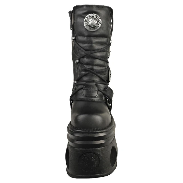NEW ROCK METALLIC M-373-s94 Unisex Ankle Boots in Black - 7 UK £196.64 ...