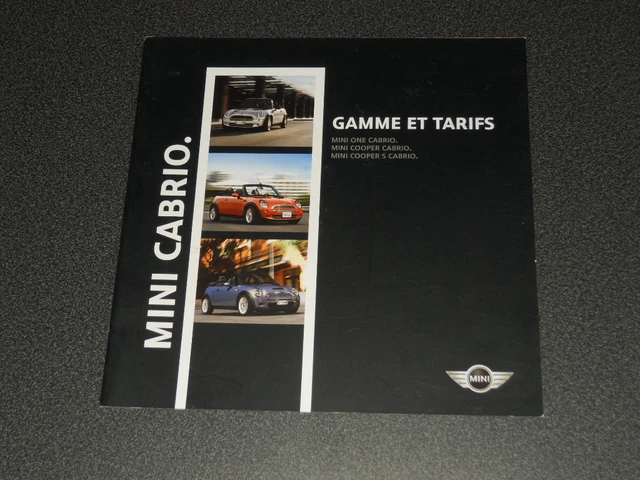 MINI CABRIO ONE COOPER COOPER S brochure catalogue documentation ...