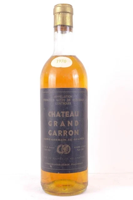 PREMIÈRES CÔTES DE bordeaux château grand garron liquoreux 1970 ...