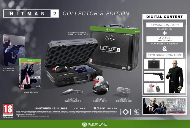 HITMAN 2 COLLECTORS Edition im Koffer inkl Ente Münze Steelbook XBOX ...