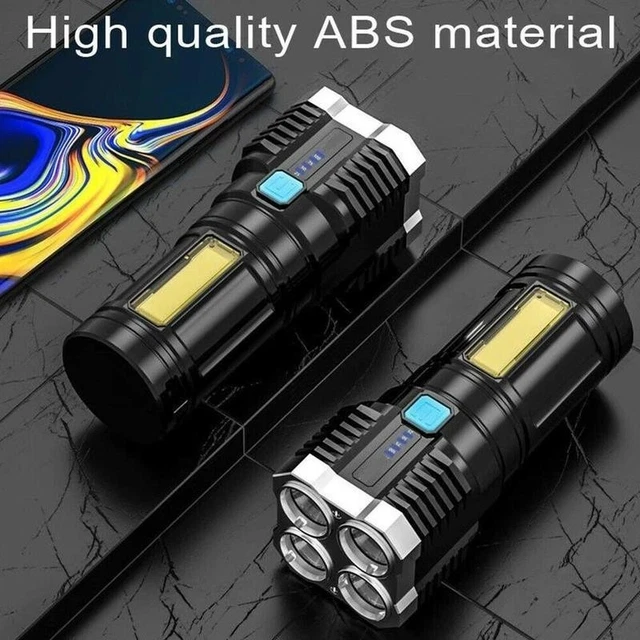 .>STRONG LIGHT FLASHLIGHT USB charging flashlight, COB lights side Y7P1 ...