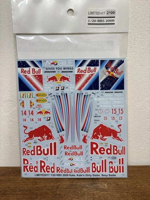 STUDIO 27 1/20 Red Bull RB5 Full Sponsor Decal Set for Tamiya Models ...