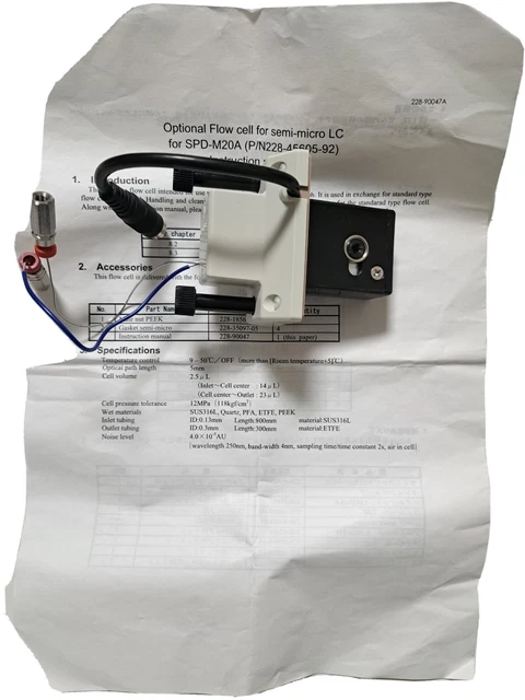 SHIMADZU FLOW CELL SPD-M20A PDA UV HPLC detrctor 2.5ul 12MPa £350.00 ...