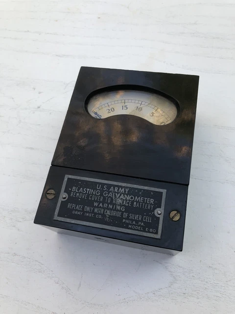 US ARMY WW2 Blasting Galvano Meter Model E 80 Rare Vintage Galvanometer ...