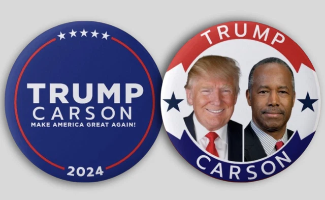 DONALD TRUMP BEN Carson President VP 2024 Pin Buttons Political ...
