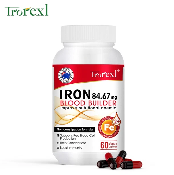 IRON SUPPLEMENT | Supplement Blood Anemia | 60 Capsules | FREE SHIPPING ...