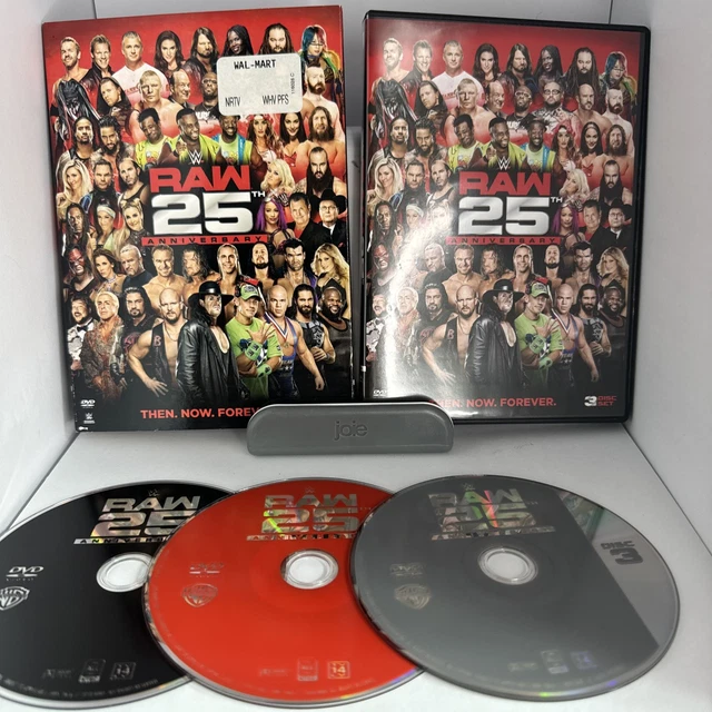 WWE RAW 25TH Anniversary (DVD, 3 Disc Set) Wrestling, Stone Cold, Trish ...