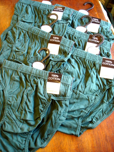 SAMPLE PACK HIGH Street surplus.6 pairs Mens Briefs EVERGREEN. size ...