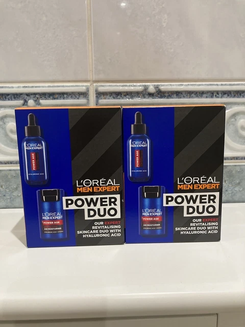 NEW 2X L’ORÉAL Men Expert Max Power Age Moisturiser Serum Skincare Gift ...