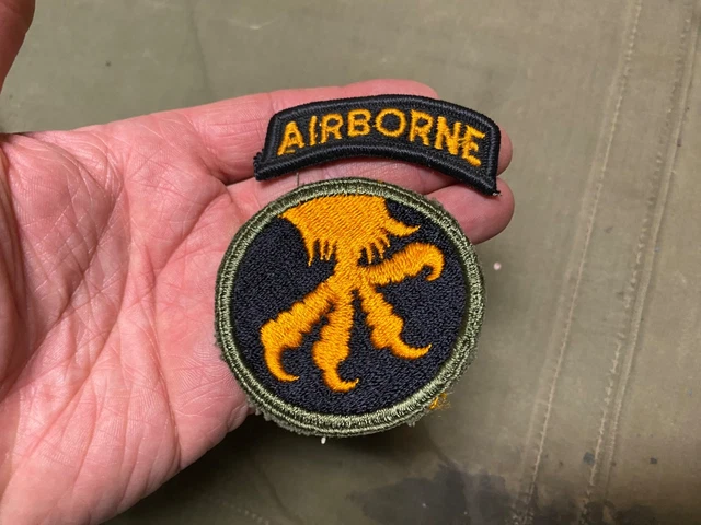 ORIGINAL WWII US ARMY 17th AIRBORNE PARATROOPER INSIGNIA PATCH 7 & TAB ...
