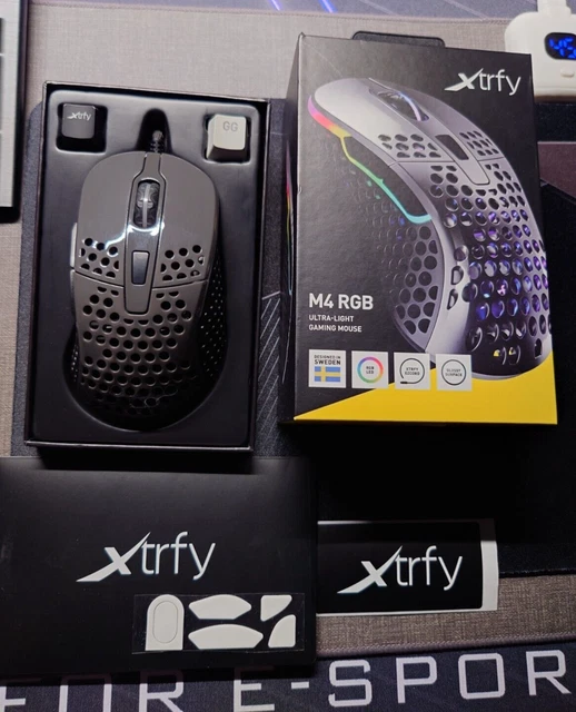 XTRFY M4 RGB Ultra-Light Gaming Mouse, Pixart 3389 Sensor, EZcord ...