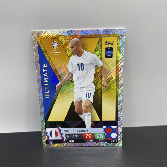 CARTA UEFA MATCH Attax Euro 2024 Zinedine Zidane France Ultimate XI ...