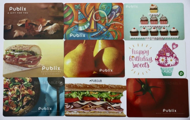 9 PUBLIX GIFT Cards Collectible Food Grocery Store Empty Card Set Lot ...