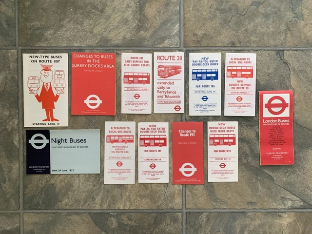 LONDON TRANSPORT 1970'S Timetable Leaflets/Map Selection £0.99 ...