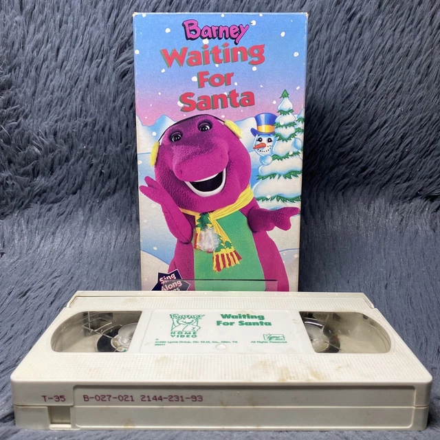 BARNEY: WAITING FOR Santa VHS Tape 1992 Sing Along White Tape Christmas ...