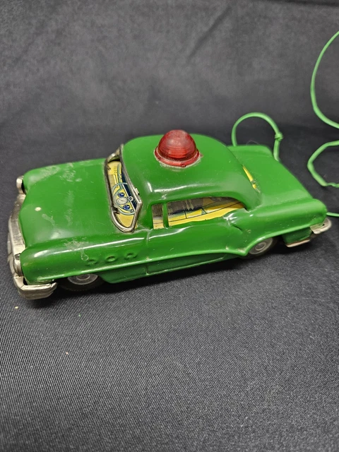 VINTAGE MARX LINE Mar Wired Remote Control Police Car Green Battery ...