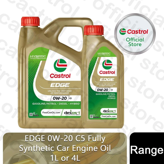 CASTROL EDGE 0W-20 C5 Fully Synthetic Engine Oil with Hyspec Standard, 1L or 4L £18.99 - PicClick UK
